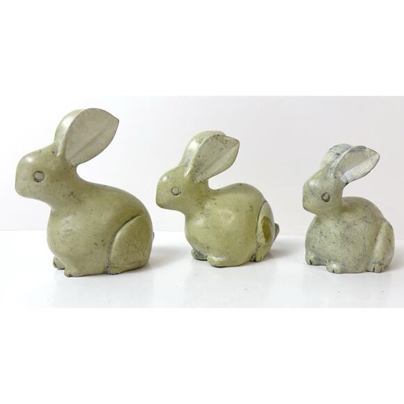 Accents | Stone Rabbit Hand Carved Bunny Soap Stone Paperweight Set Of ...